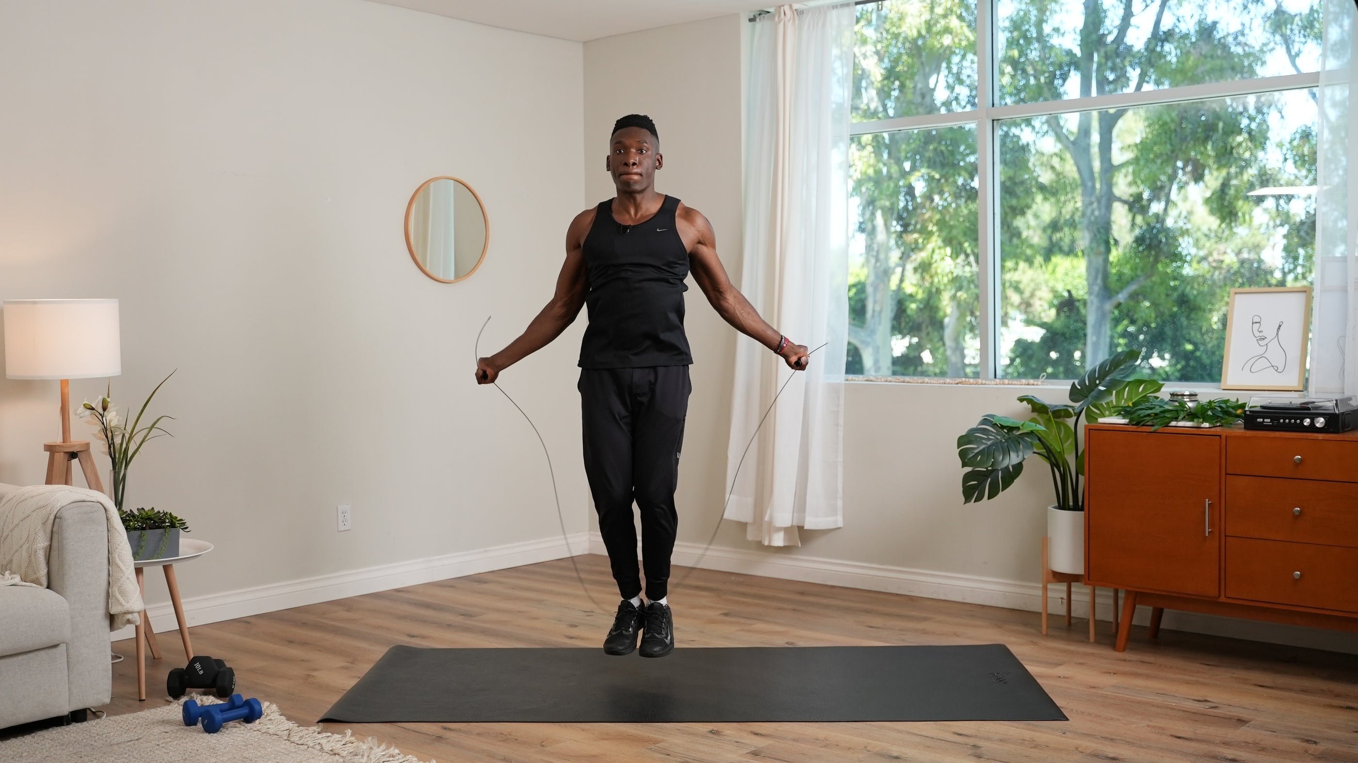 Jump Rope Routine Workout - Low Impact Cardio | 5 Minutes | Sunny ...