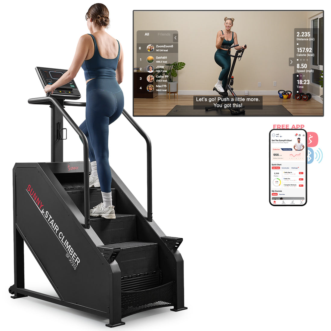 Premium Smart Stepper Stair Climber | Sunny Health & Fitness | Sunny ...