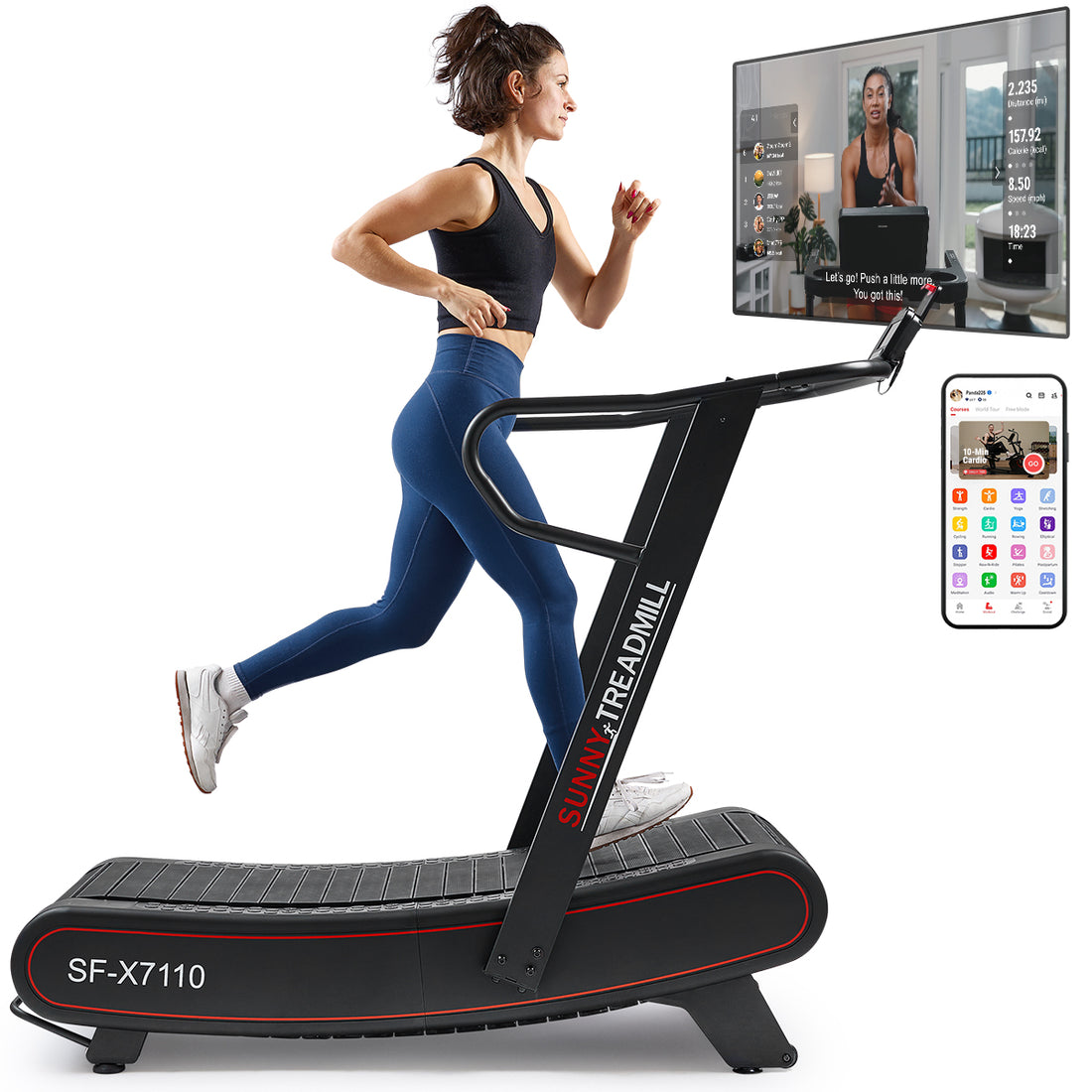 Smart Manual Treadmill with Magnetic Resistance | Sunny Health ...