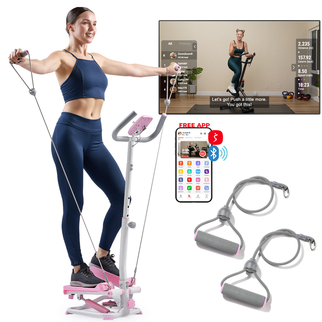 Smart Advanced Stair Exercise Stepper with Handlebar and Resistance ...