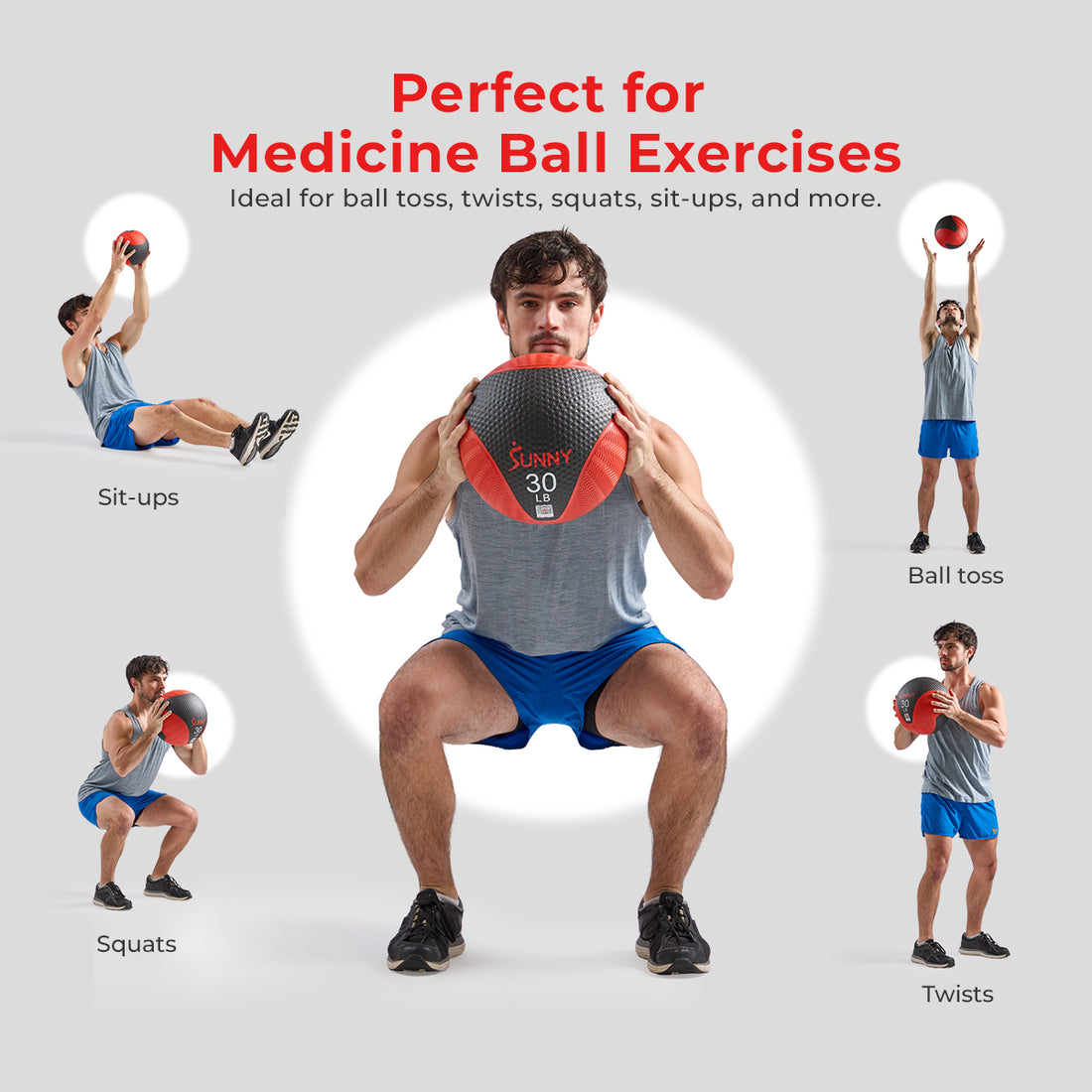 Medicine Ball 4 - 30 LB | Sunny Health & Fitness | Sunny Health & Fitness