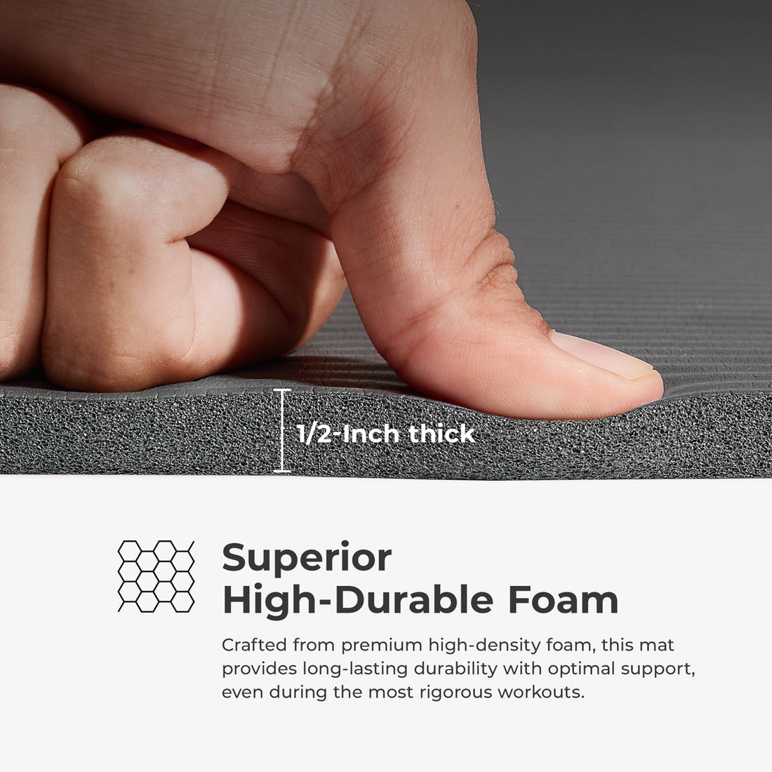 Premium 1/2-Inch Extra Thick Exercise Yoga Mat | Sunny Health & Fitness ...