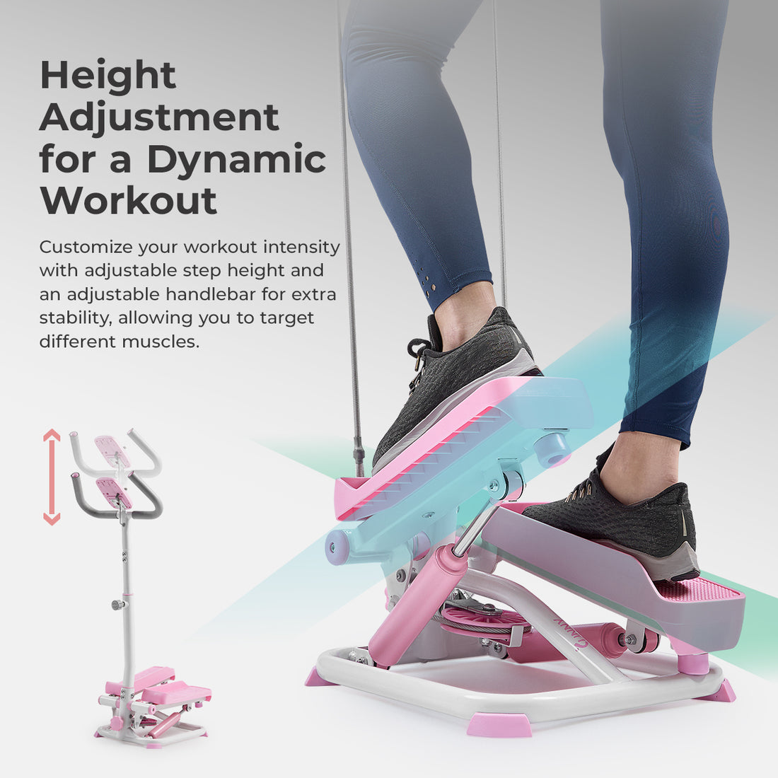 Smart Advanced Stair Exercise Stepper with Handlebar and Resistance ...