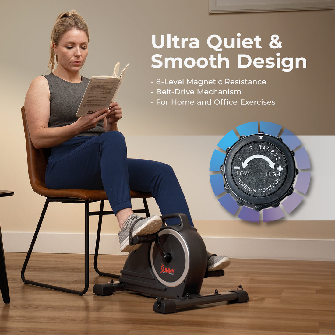 Premium Smart Magnetic Mini Exercise Bike | Sunny Health & Fitness ...
