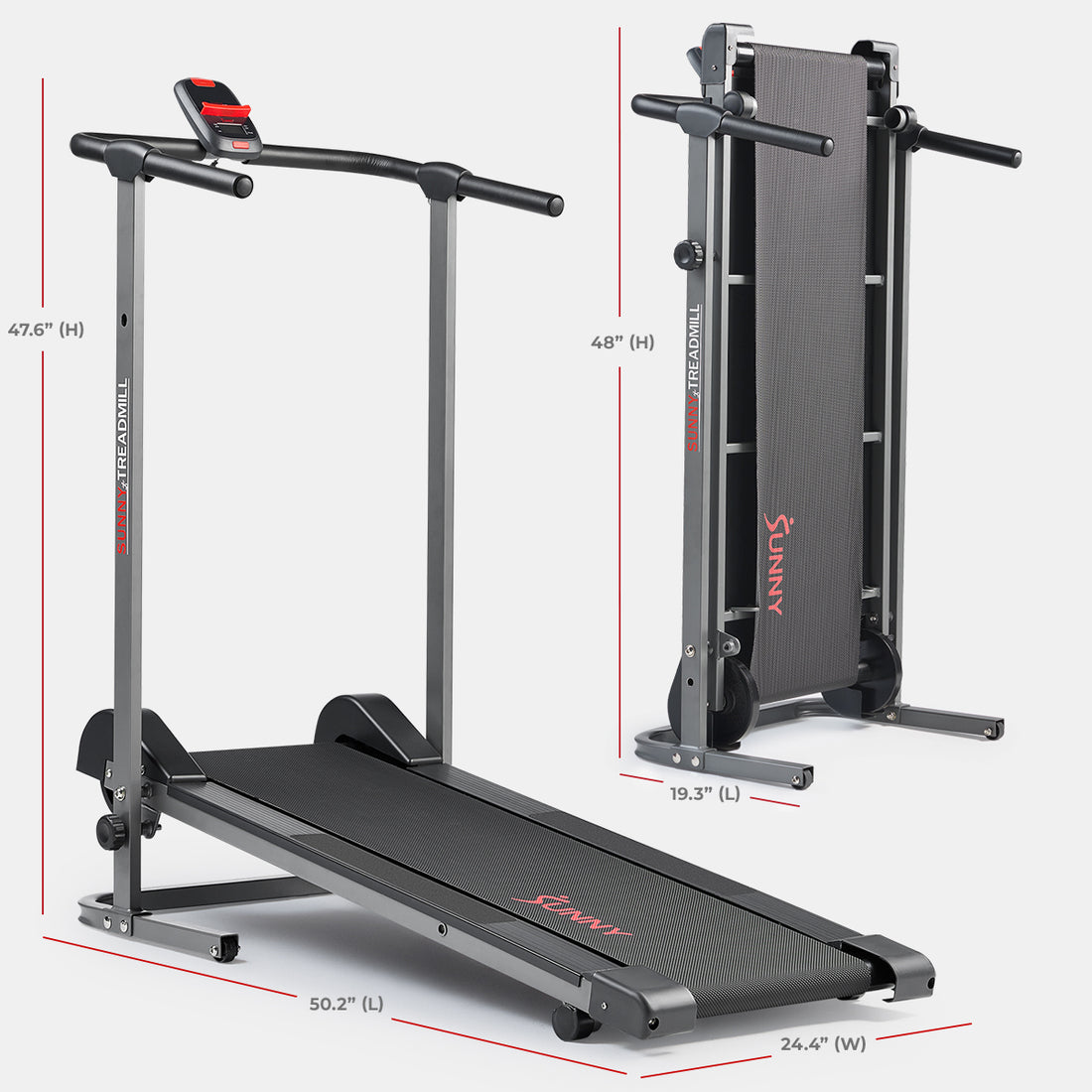Compact Foldable Manual Treadmill | Sunny Health & Fitness | Sunny ...