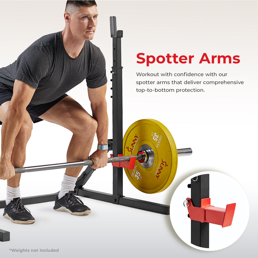 Multifunctional Adjustable Bench Press Squat Rack | Sunny Health ...