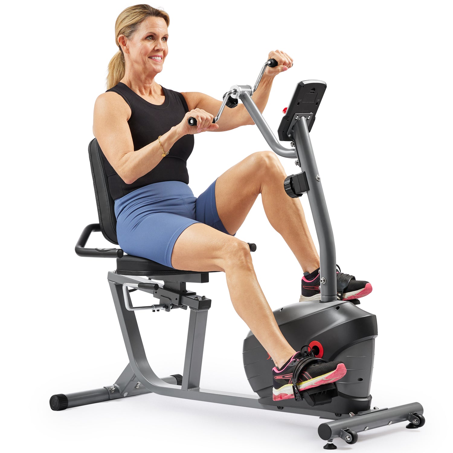 Smart Magnetic Recumbent Bike with Hand Cycle | Sunny Health & Fitness ...