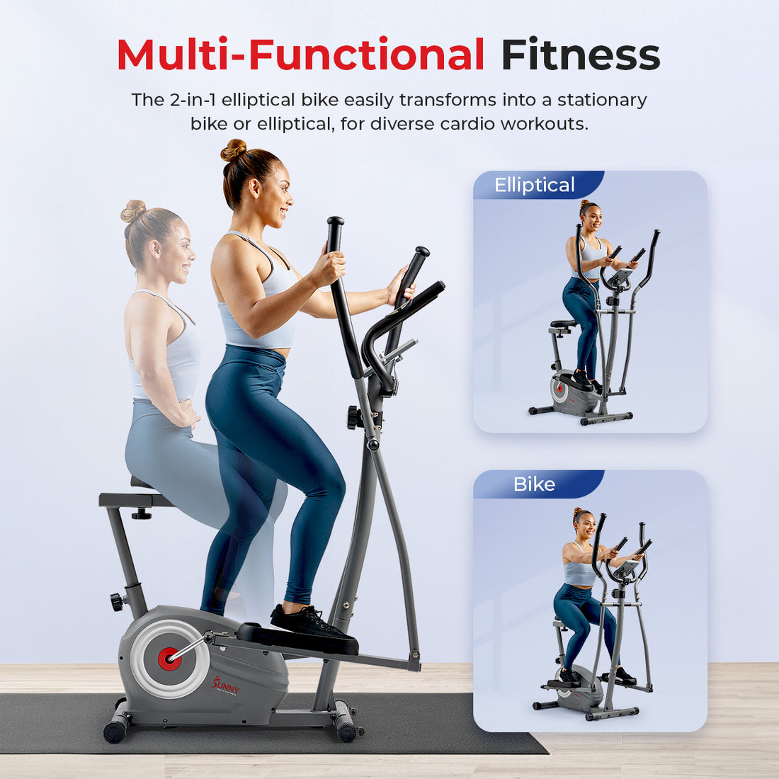 Smart Compact Sit and Stand Elliptical | Sunny Health & Fitness | Sunny ...