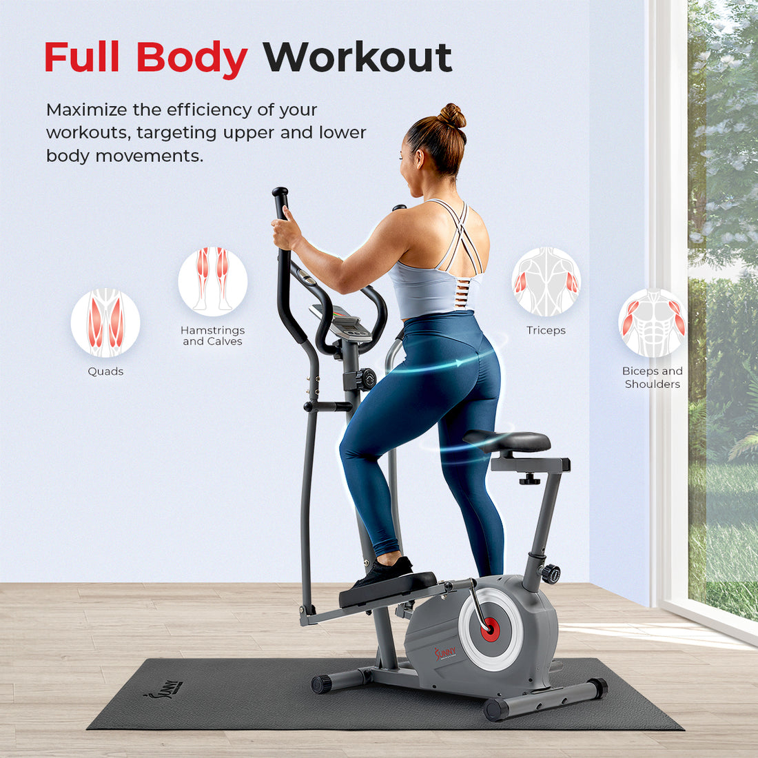 Essential Smart Interactive Seated Home Elliptical | Sunny Health and ...