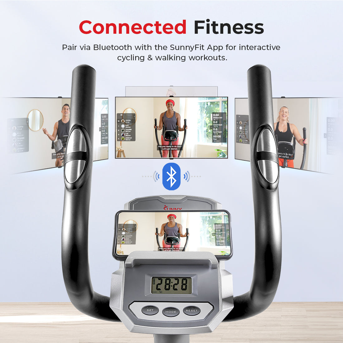 Smart Compact Sit and Stand Elliptical | Sunny Health & Fitness | Sunny ...