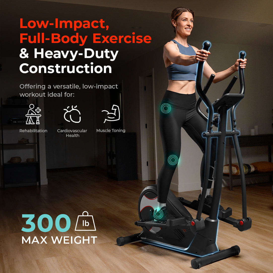 Pro Smart Elliptical Trainer With 15 Levels of Magnetic Resistance | Sunny Health & Fitness