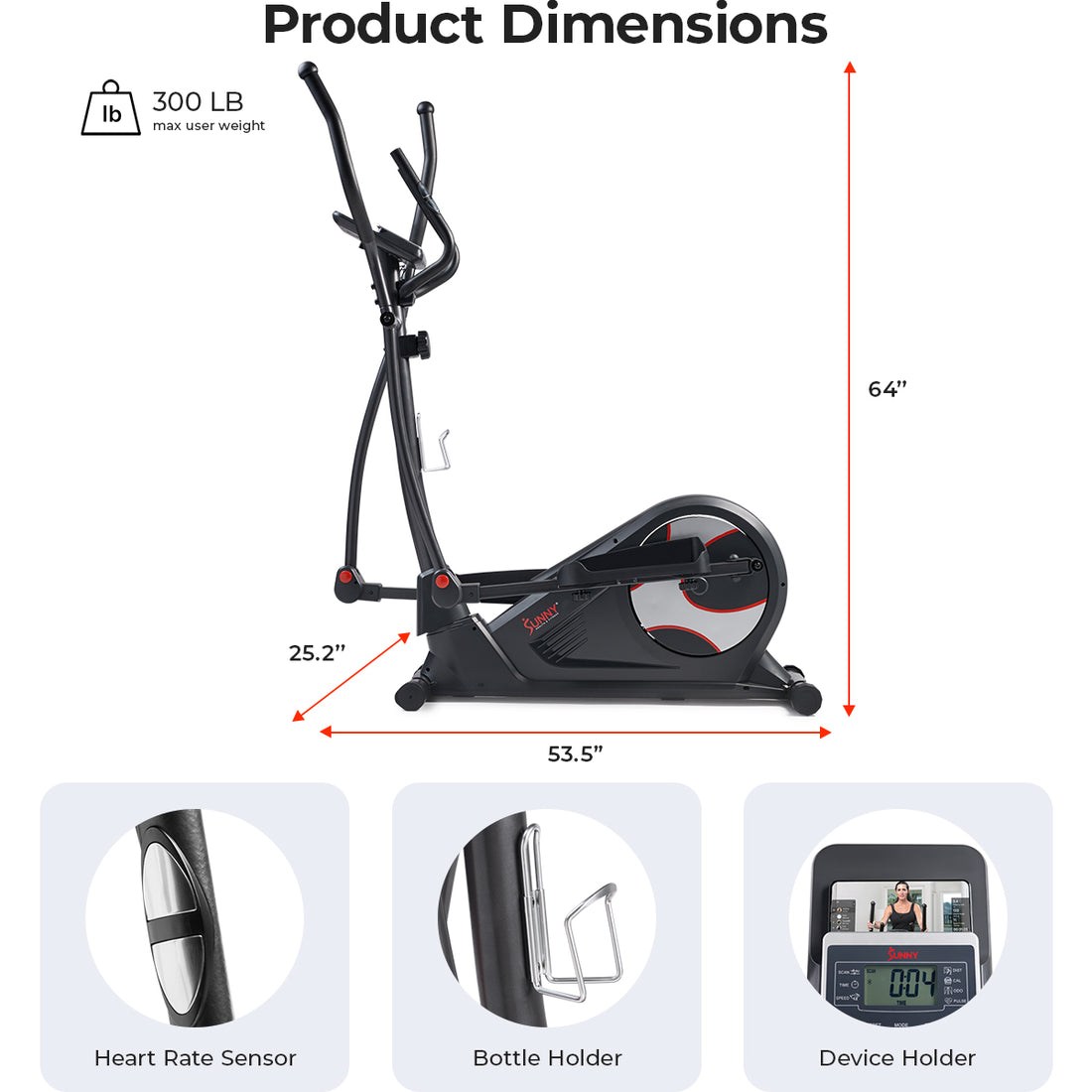 Pro Smart Elliptical Trainer With 15 Levels of Magnetic Resistance ...