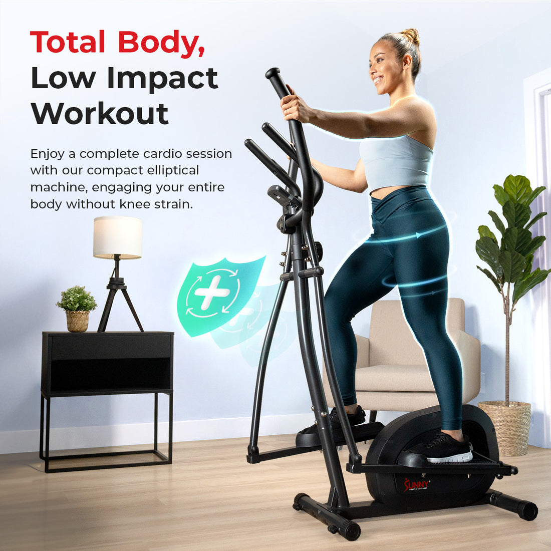 Smart Compact Magnetic Elliptical | Sunny Health & Fitness | Sunny ...