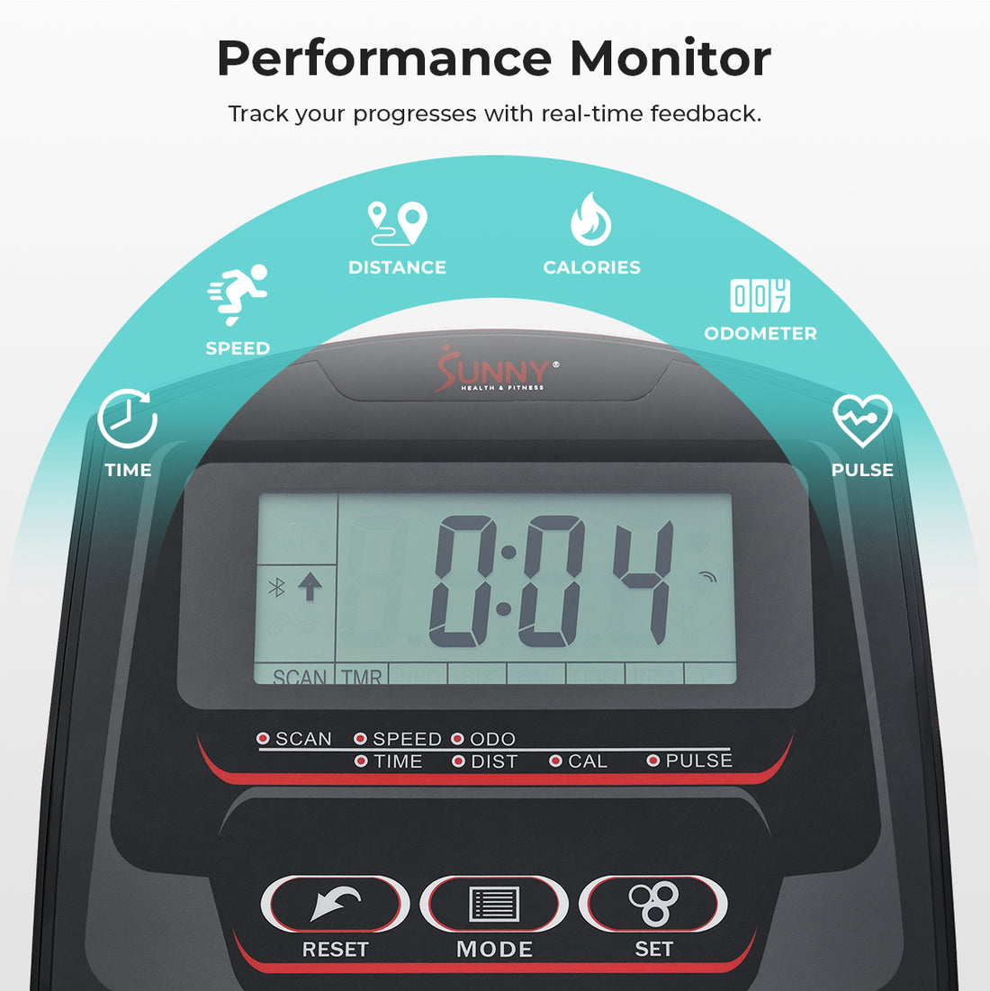 Smart Heavy-Duty Elliptical Training Machine | Sunny Health and Fitness
