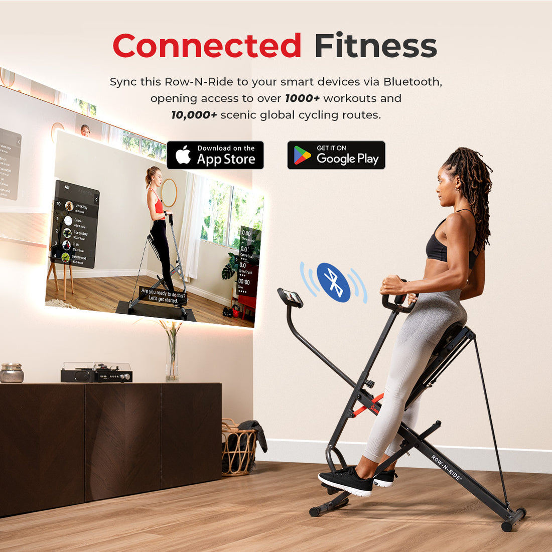 Smart Upright Row-N-Ride® Squat Assist Trainer Machine for Abs and Glute Workout | Sunny Health ...