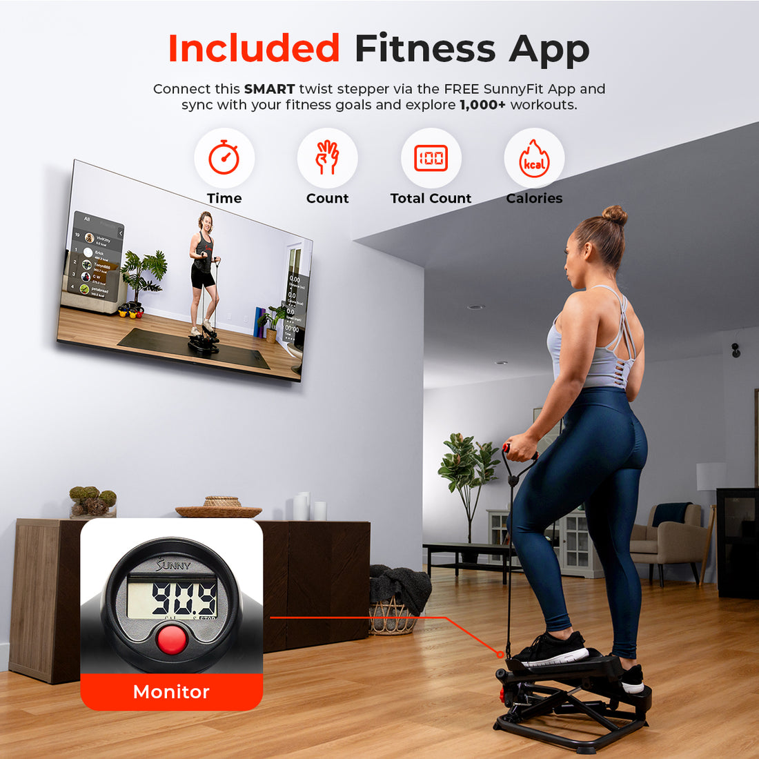 Smart Twist Exercise Stepper Machine | Sunny Health & Fitness | Sunny ...