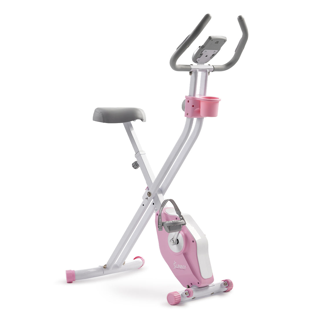Pink Foldable Magnetic Exercise X-Bike | Sunny Health & Fitness | Sunny ...