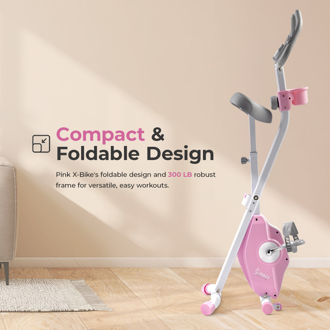 Foldable Magnetic Exercise X-Bike | Sunny Health & Fitness | Sunny ...