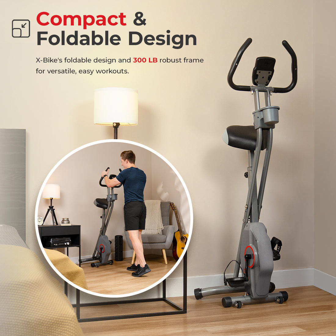 Foldable Magnetic Exercise X-Bike | Sunny Health & Fitness | Sunny ...