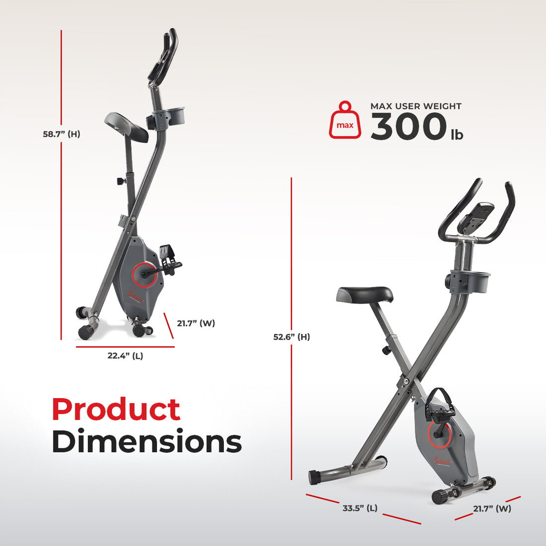 Foldable Magnetic Exercise X-Bike | Sunny Health & Fitness | Sunny Health and Fitness