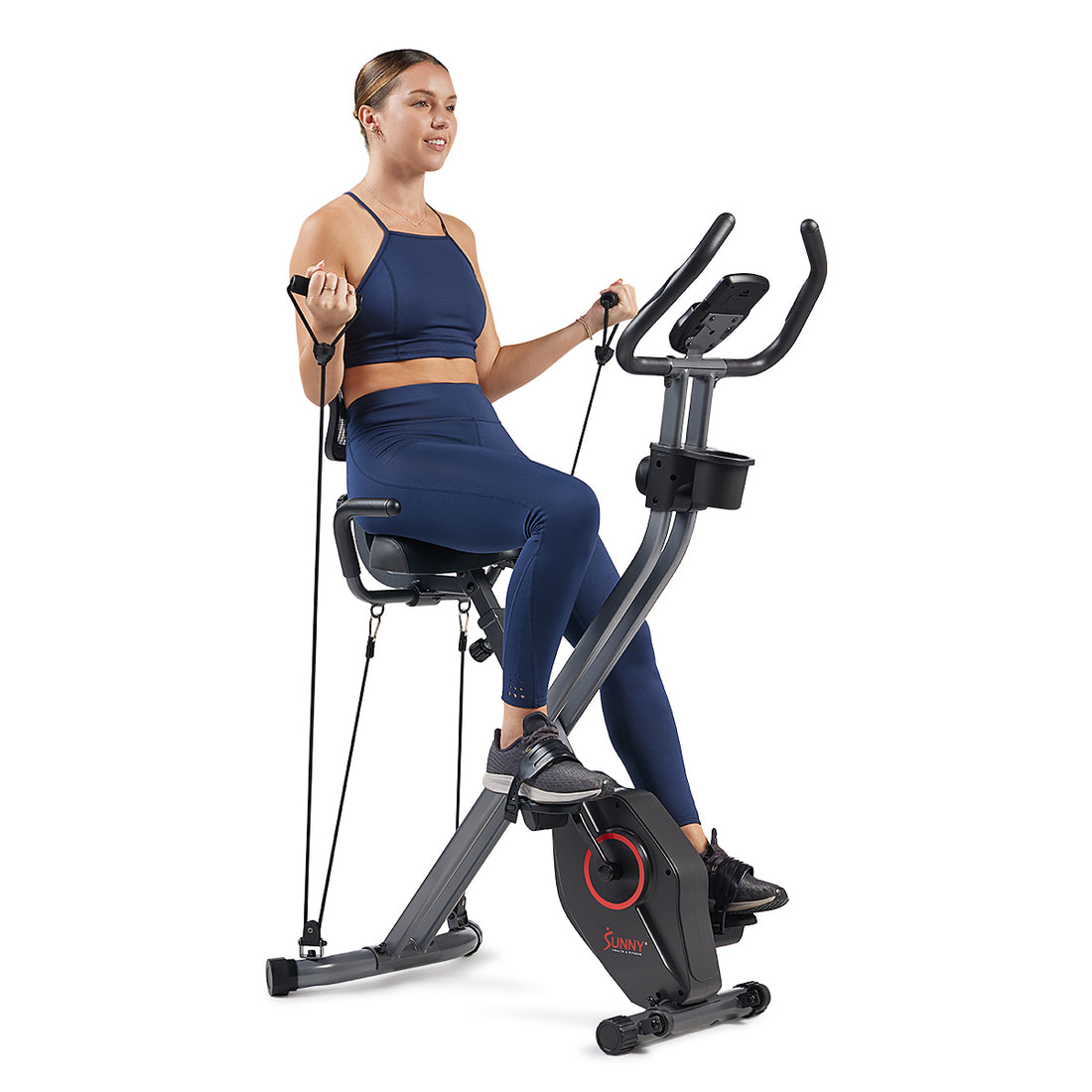 Foldable Magnetic Recumbent Exercise X-Bike | Sunny Health & Fitness | Sunny Health & Fitness