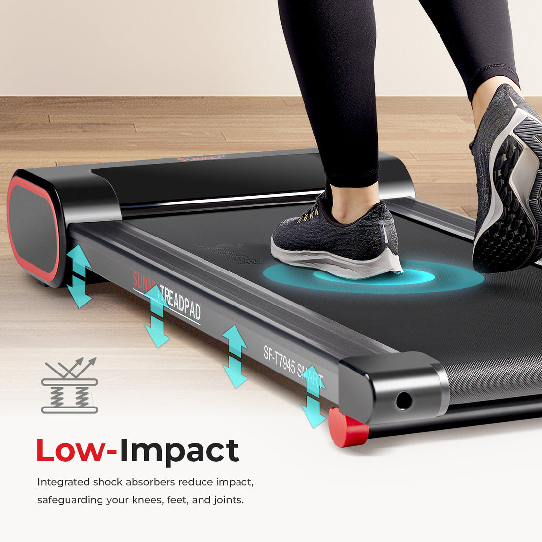 Under Desk Smart TreadPad® Walking Treadmill | Sunny Health & Fitness ...