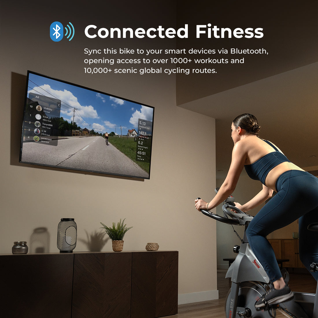 Smart Magnetic Belt Drive Indoor Cycling Exercise Bike | Sunny Health ...