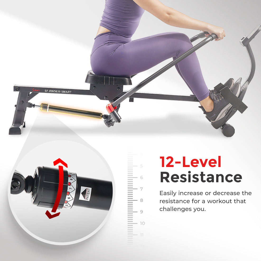 Smart Compact Full Motion Rowing Machine with 12 Levels Hydraulic ...