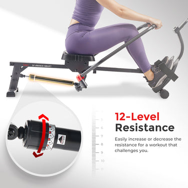 Smart Compact Full Motion Rowing Machine with 12 Levels Hydraulic ...