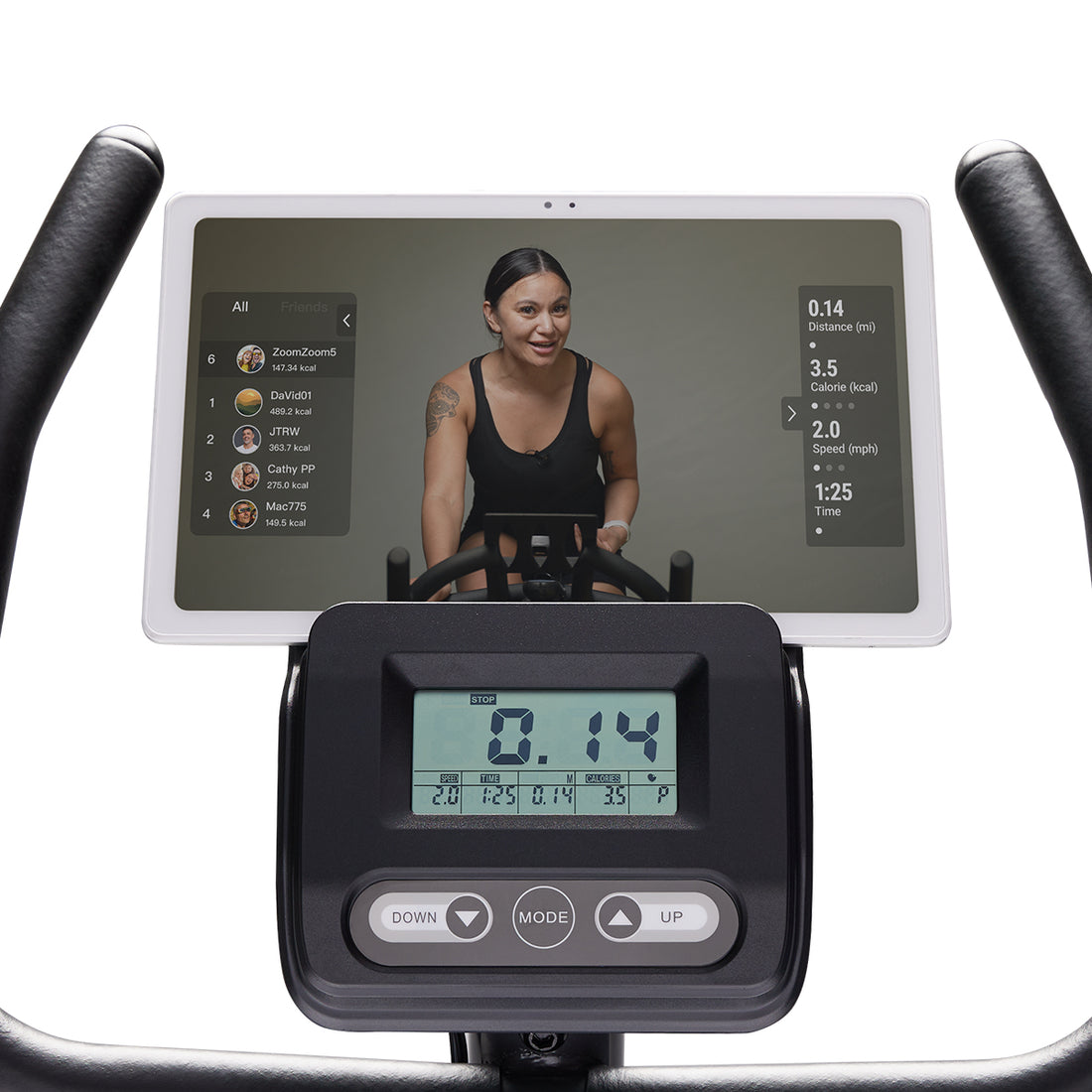 16-Level Magnetic Resistance Upright Bike with Workout Bands | Sunny ...