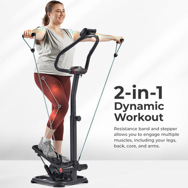 Smart Heavy Duty Power Stepper with Handlebar and Resistance Bands ...