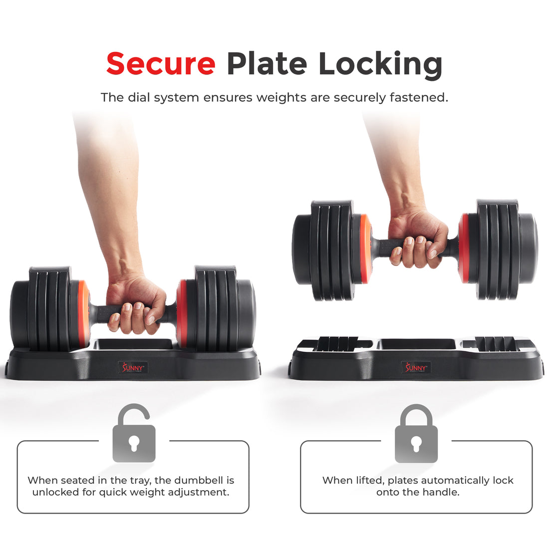 Elite Adjustable Dumbbell (Single Dumbbell) | Sunny Health and Fitness