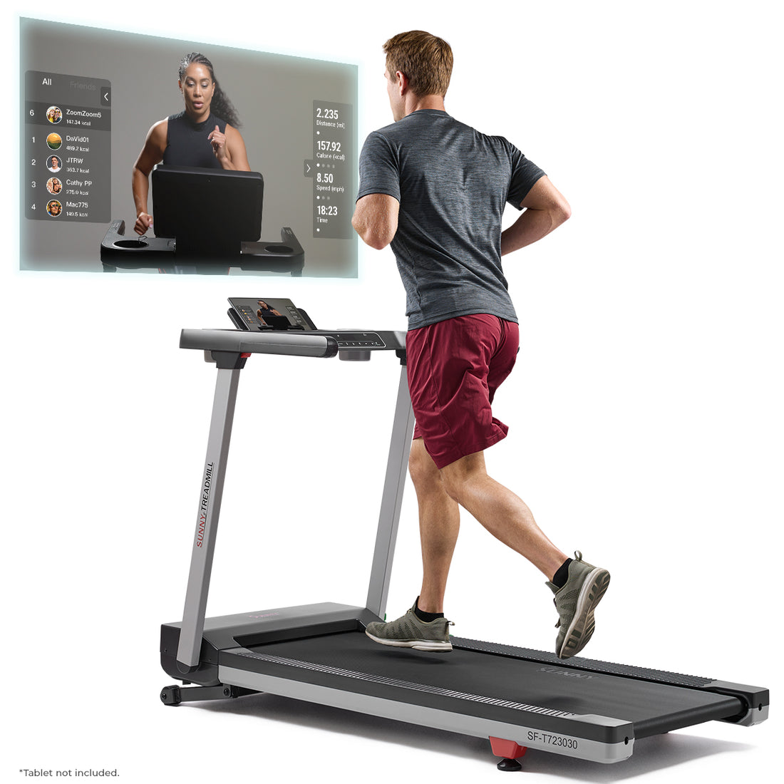 Premium Foldable Auto Incline Smart Treadmill with 20" Running Deck ...