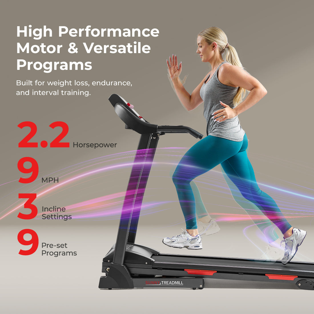 Smart Motorized Treadmill with Manual Incline | Sunny Health & Fitness ...