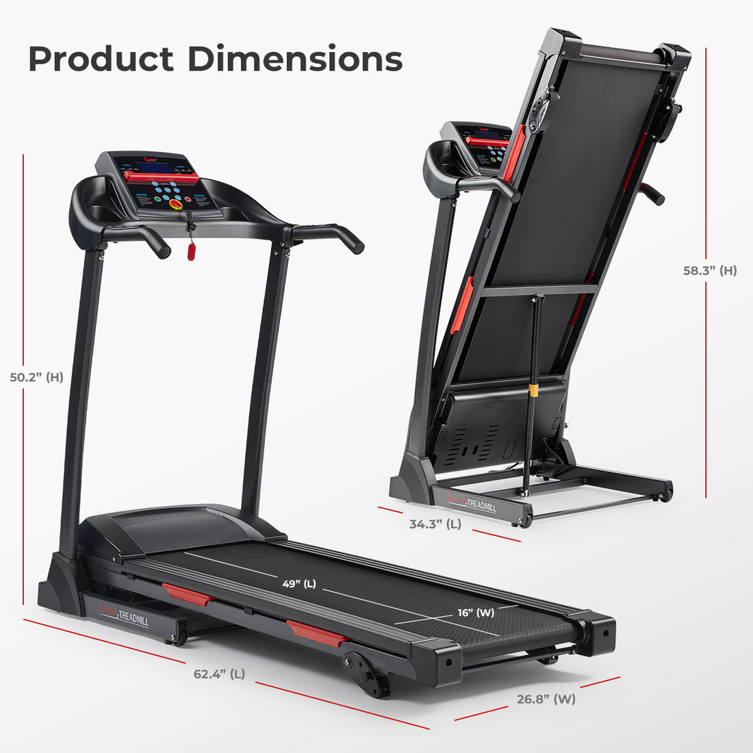 Smart Motorized Treadmill with Manual Incline | Sunny Health & Fitness ...