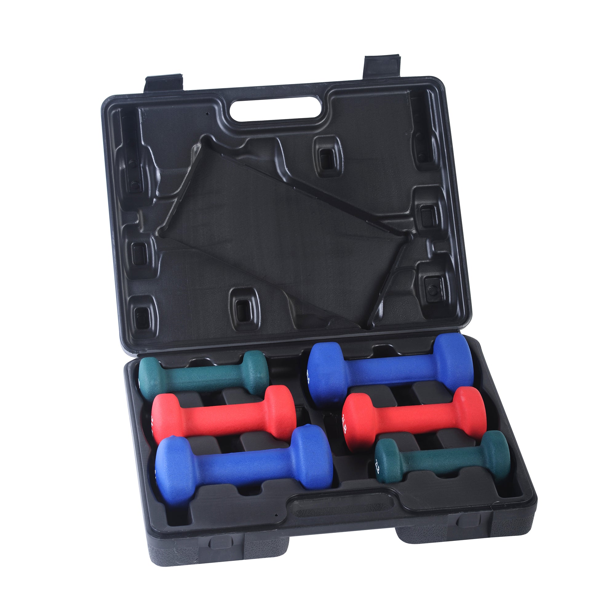 Dumbbell Set w/ Case 2, 3, 5 lb Neoprene Hand Weights Dumbbells | Sunny ...