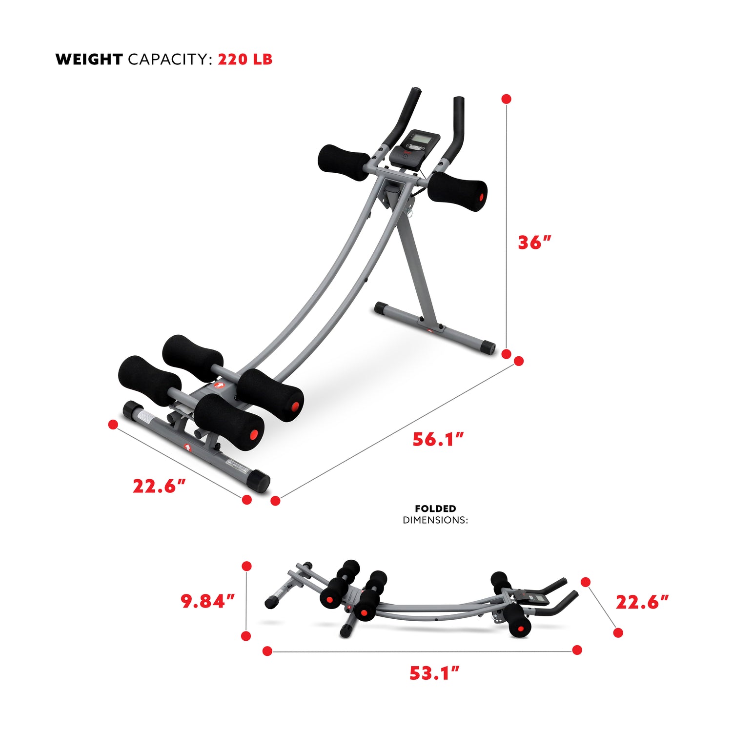 Core Glider Ab Trainer Machine | Sunny Health and Fitness
