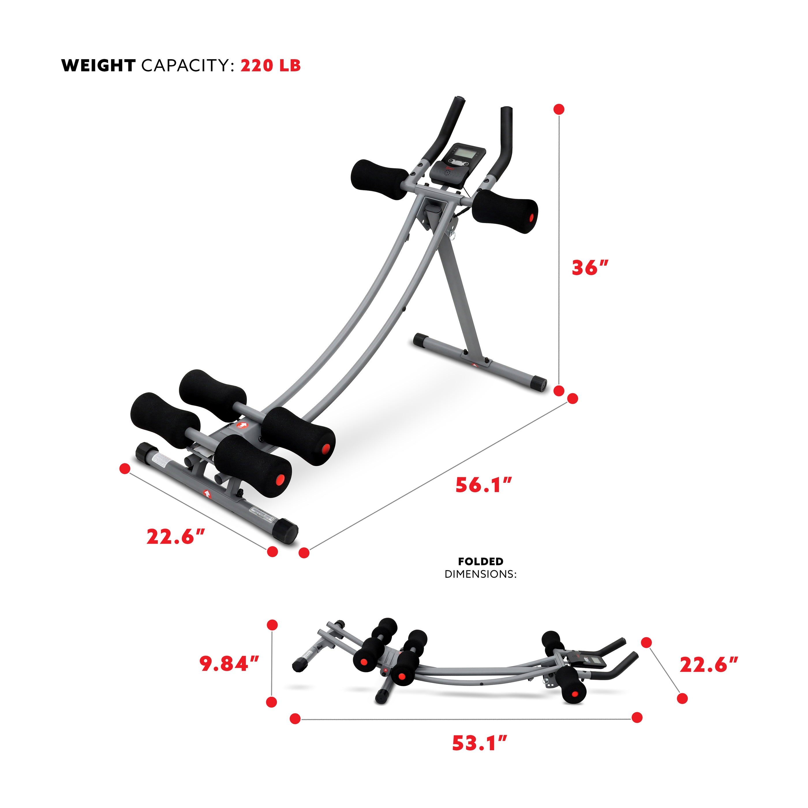 Core Glider Ab Trainer Machine | Sunny Health and Fitness