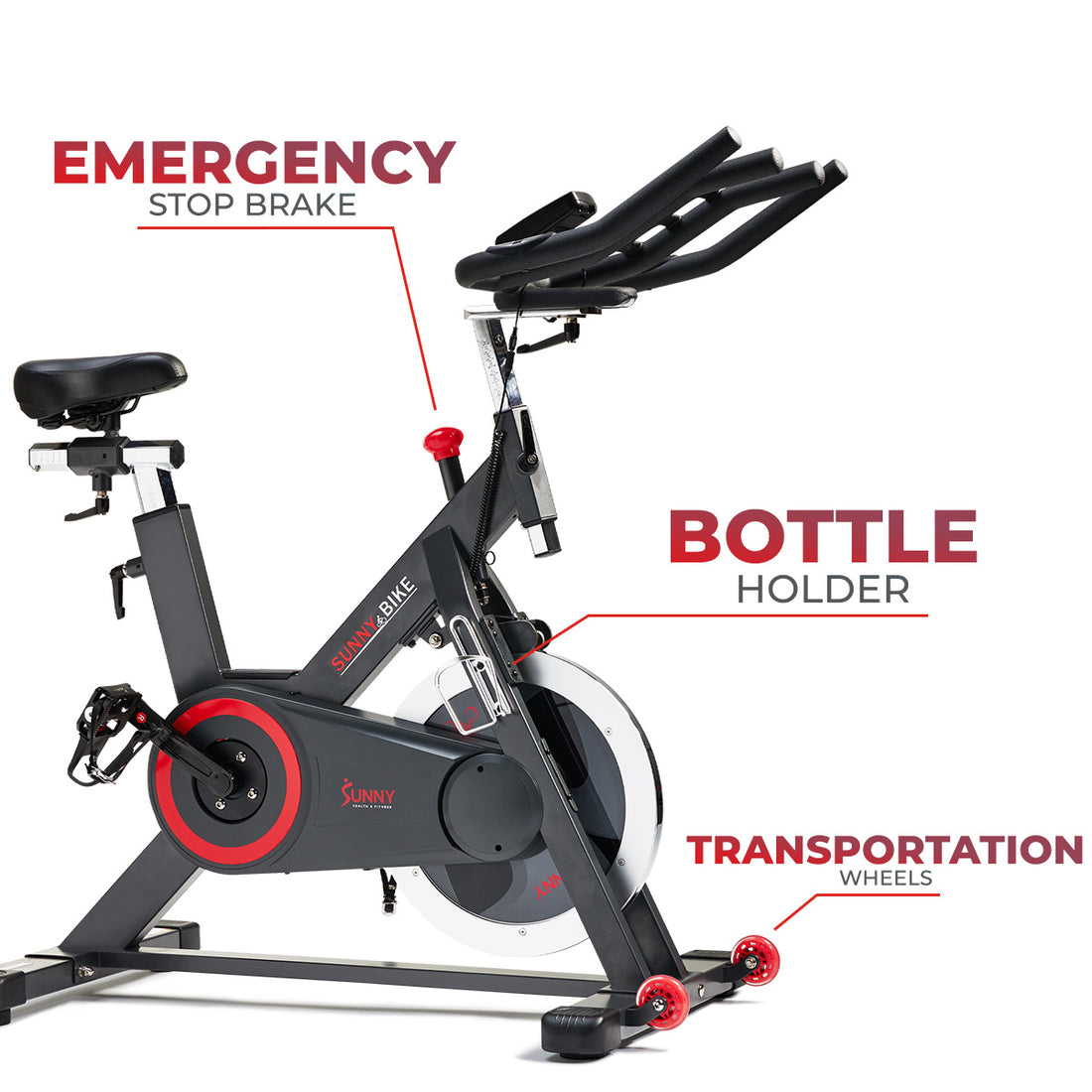 Premium Smart Magnetic Belt Drive Indoor Cycling Exercise Bike with 40LB Flywheel | Sunny Health ...