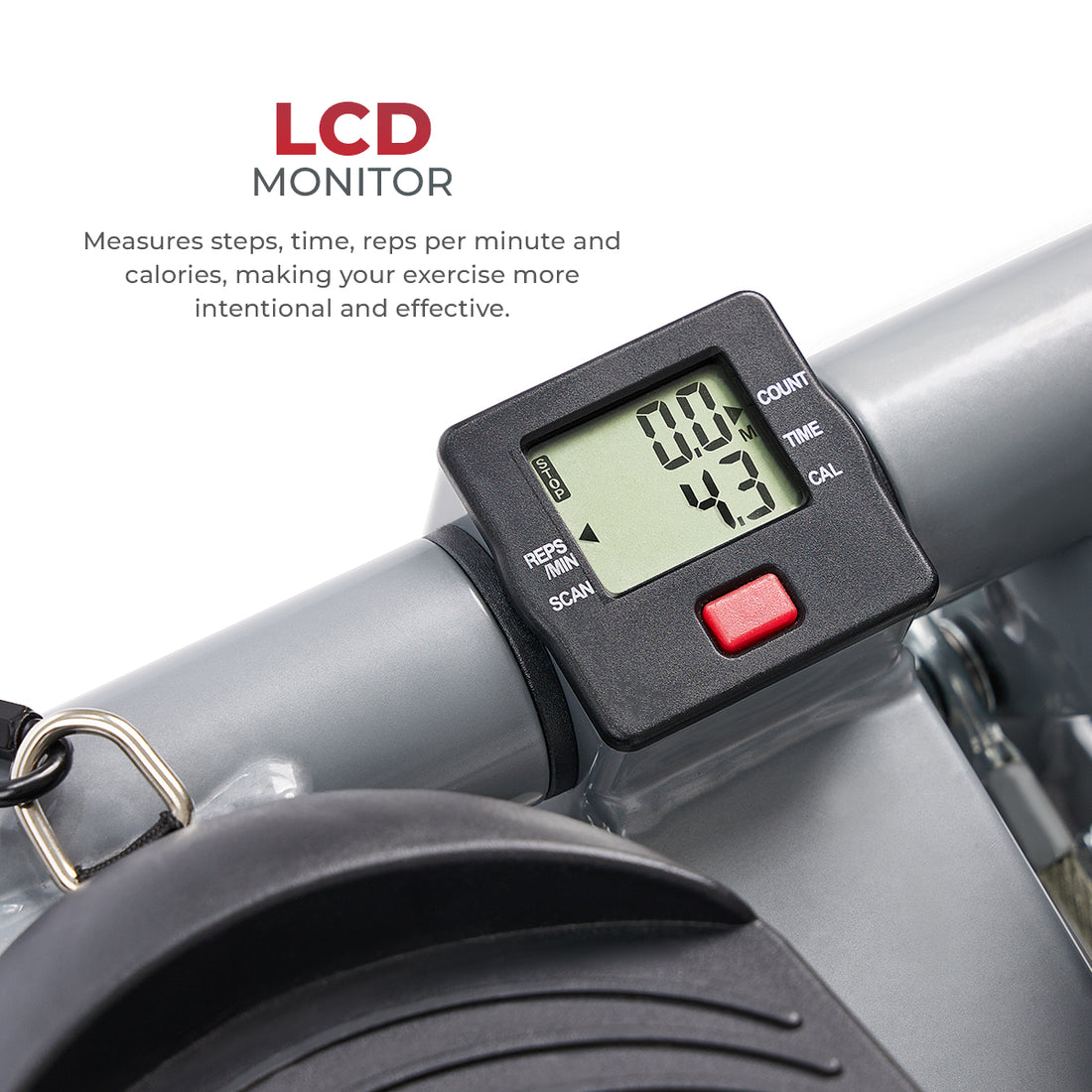 Mini Stepper with Resistance Bands Step Machine w/ LCD Monitor | Sunny ...