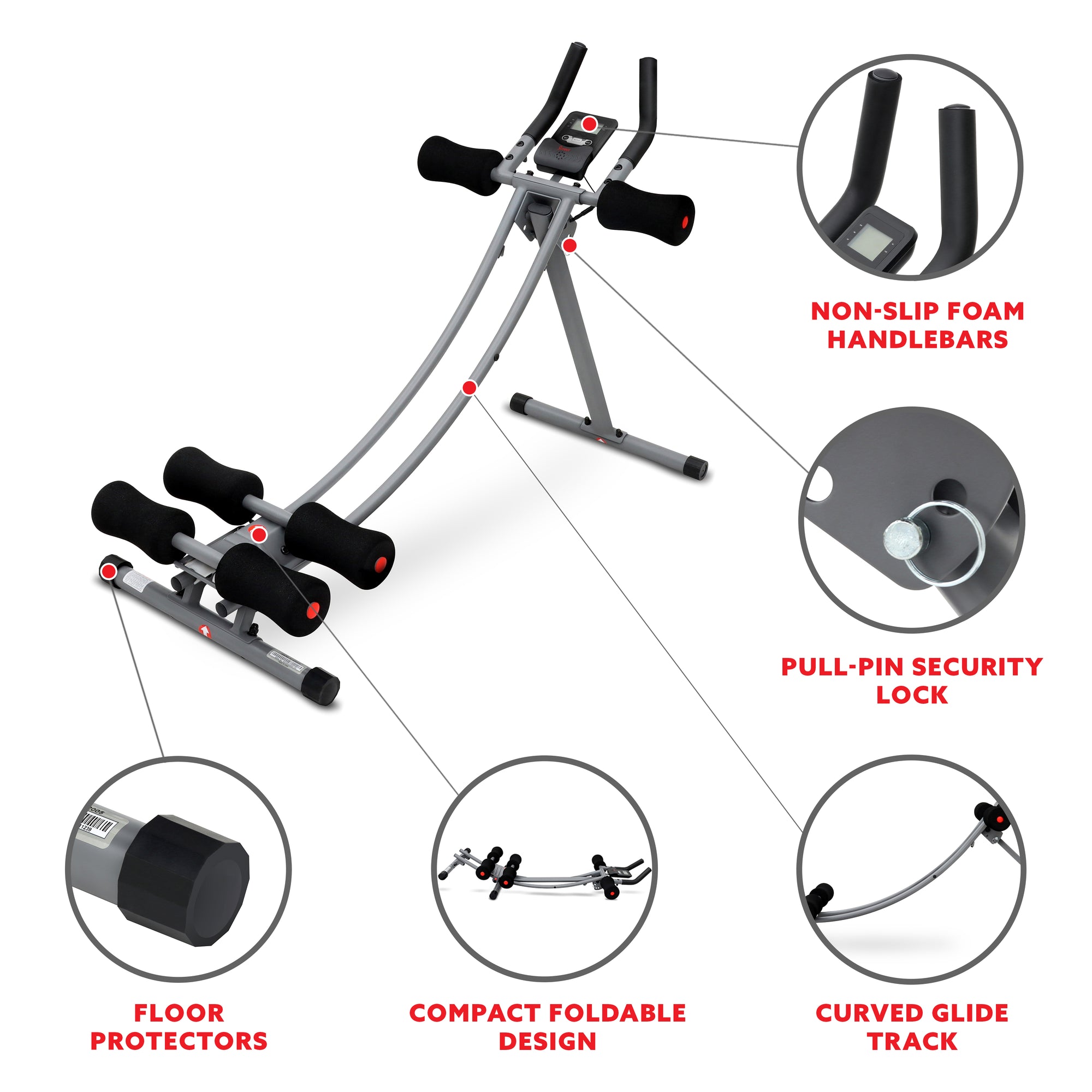 Core Glider Ab Trainer Machine | Sunny Health and Fitness