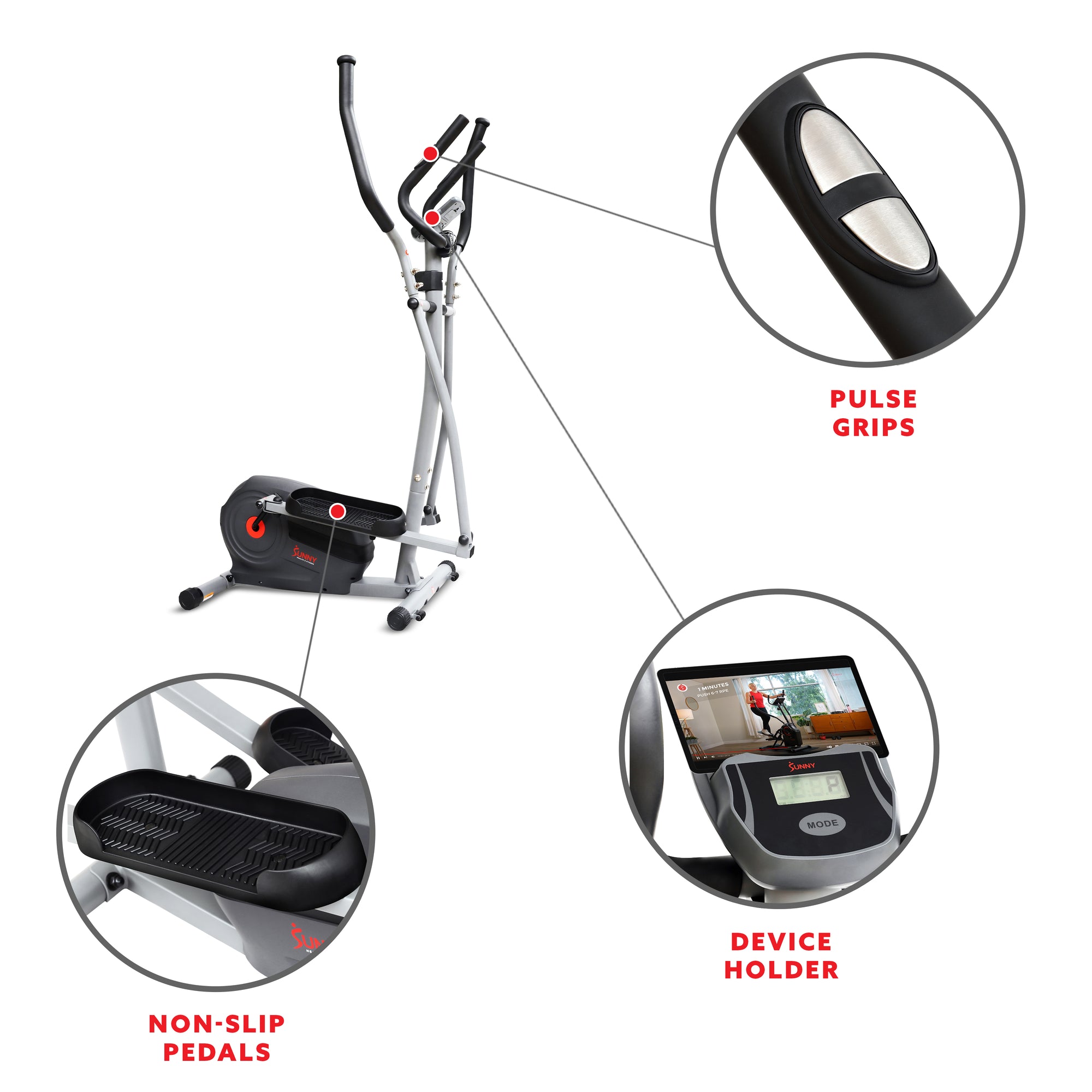 Smart Magnetic Elliptical Machine | Sunny Health and Fitness