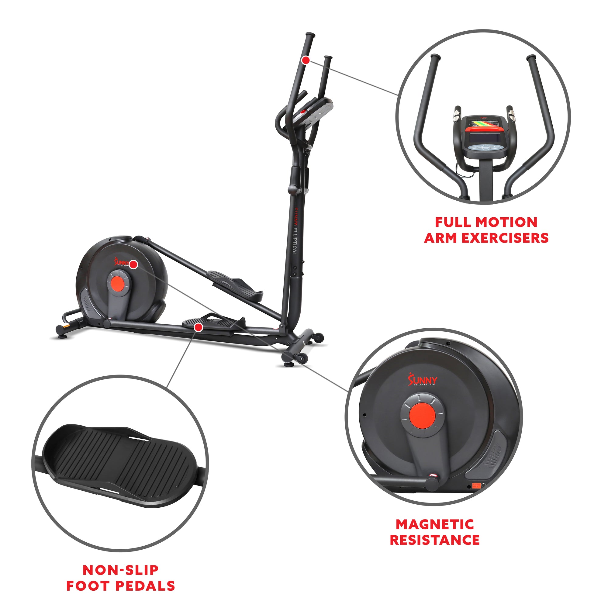 Power Stride Smart Electro-Magnetic Elliptical Machine with 18" stride ...