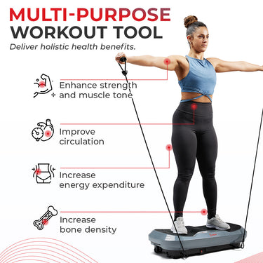Fitboard 3D Vibration Platform With Resistance Band | Sunny Health ...