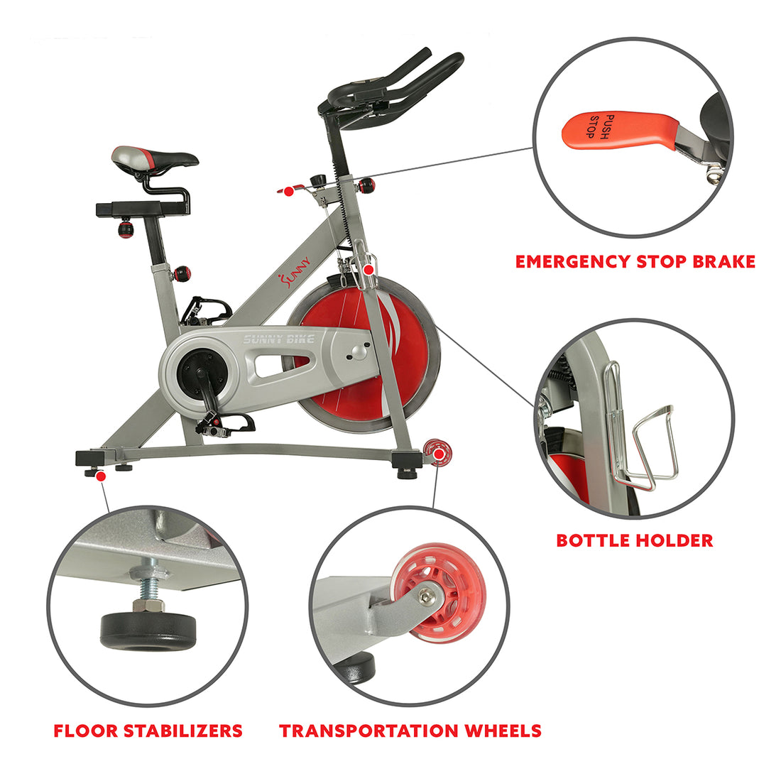 Fitness Pro II Stationary Pro Fit Bike | Sunny Health & Fitness | Sunny ...
