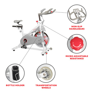 Premium Magnetic Belt Drive Indoor Cycling Bike | Sunny Health and Fitness