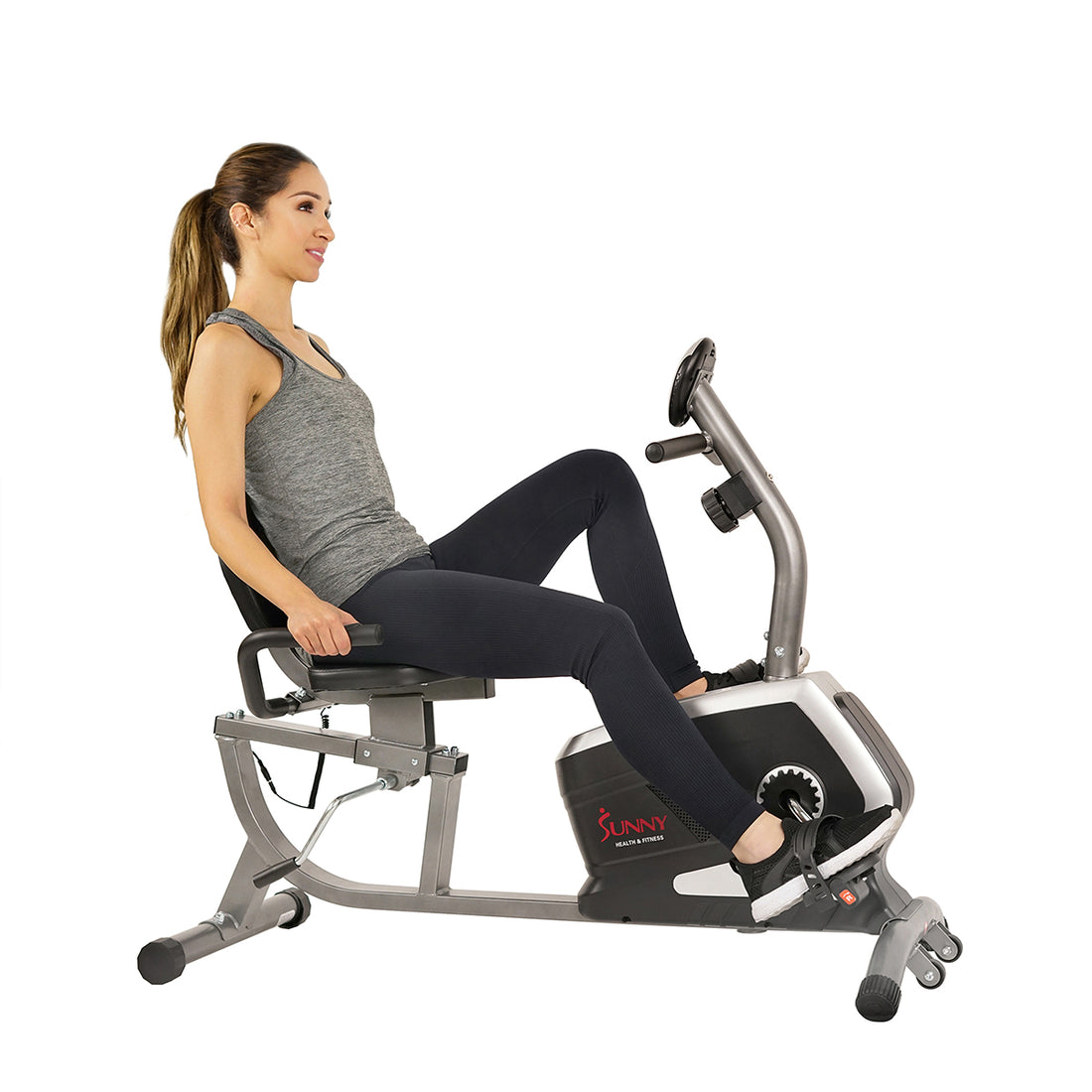 Recumbent Exercise Bike 300 lb Capacity & Adjustable Seat | Sunny ...