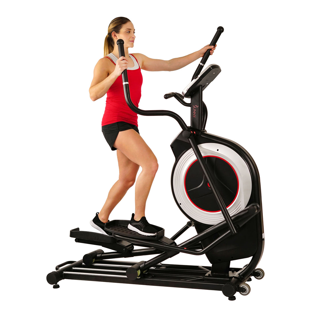 Motorized Elliptical Machine Trainer w/ Heart Rate Monitoring | Sunny ...