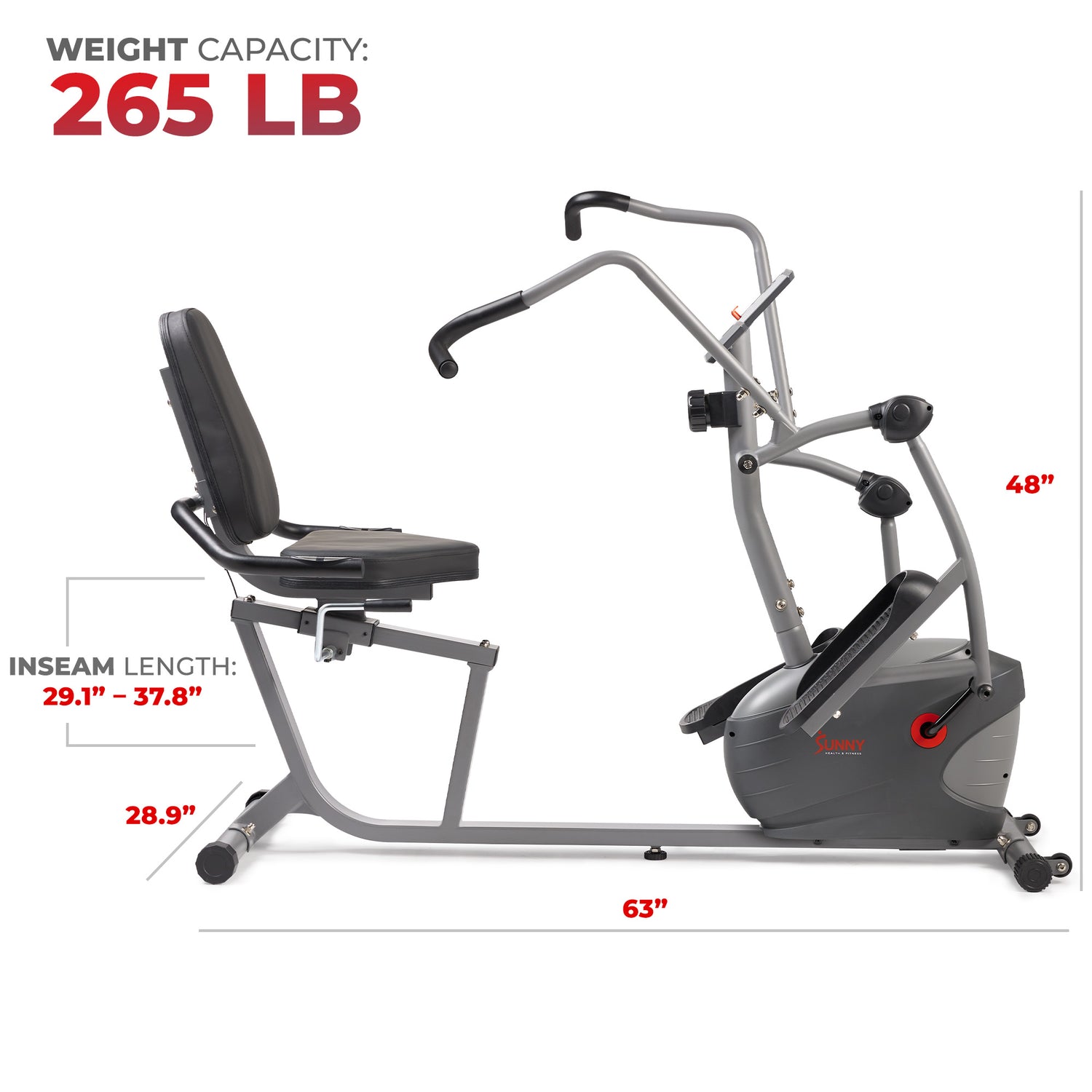 Performance Smart Magnetic Recumbent Elliptical Cross Trainer | Sunny ...