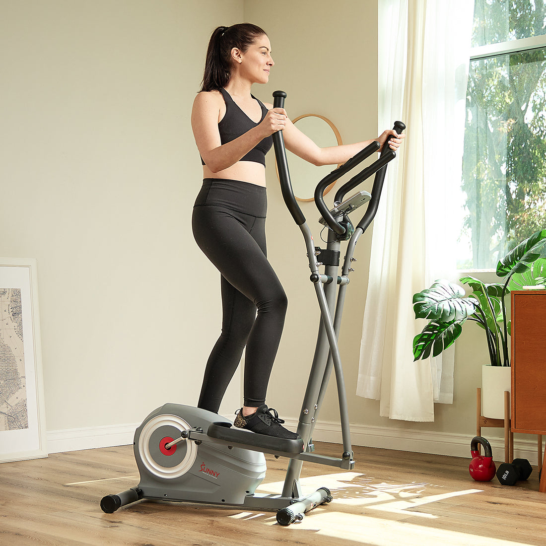Essentials Magnetic Smart Interactive Elliptical Machine | Sunny Health ...